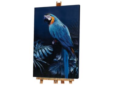 Tableau perroquet bleu peinture sur toile 80x120cm