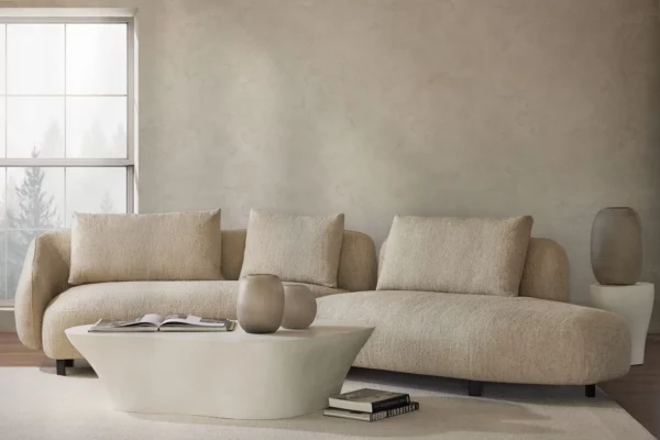 Canapé courbé beige - ORCA